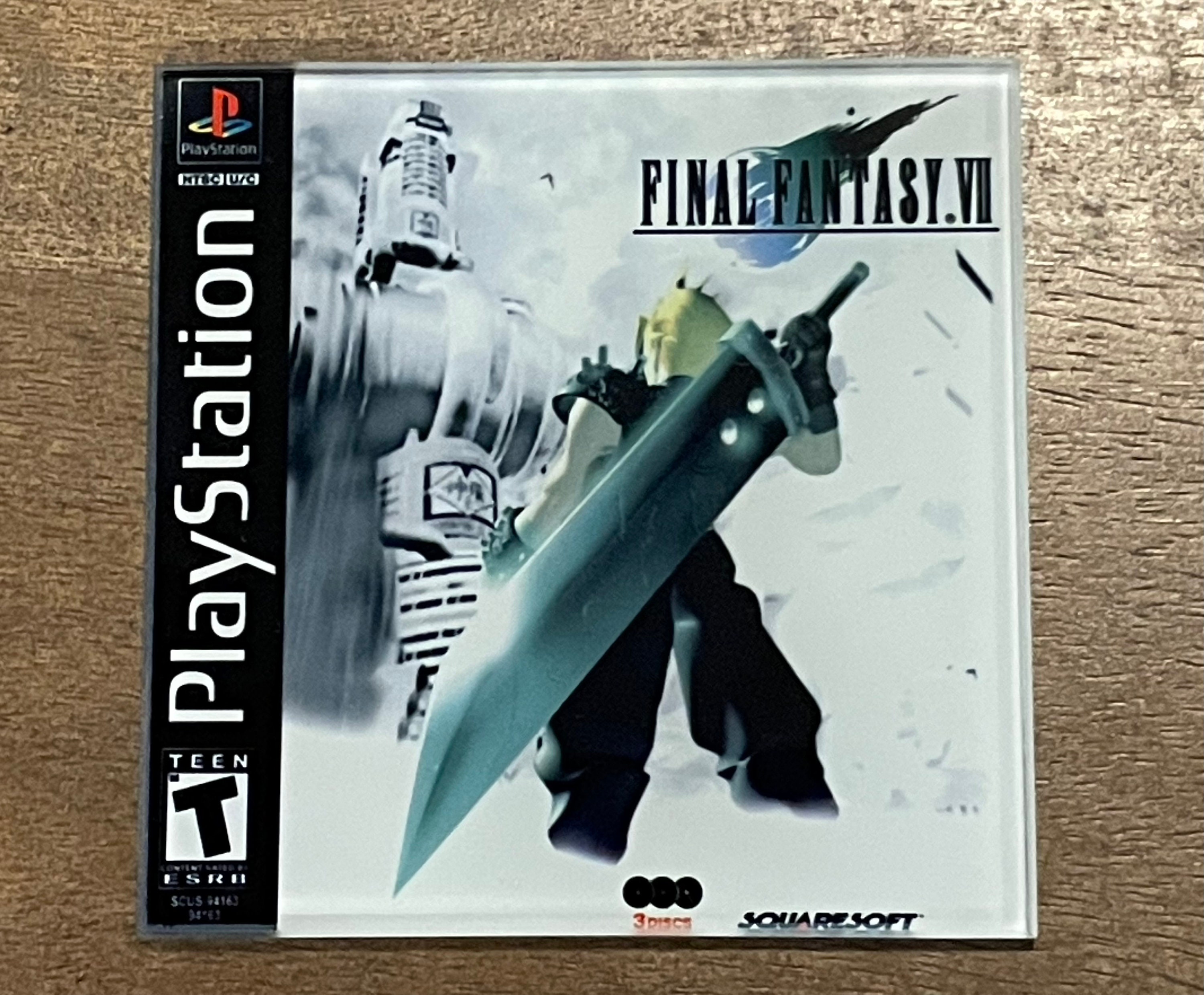 Final Fantasy Playstation PS1 Glass Drinking Coaster Set | Box Cover ...