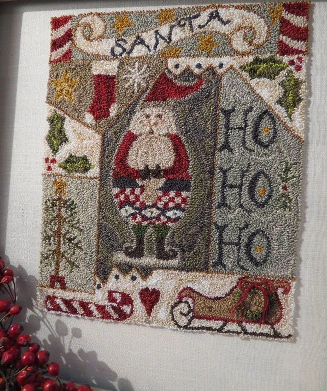 SANTA COLLAGE Punch Needle Pattern - Etsy