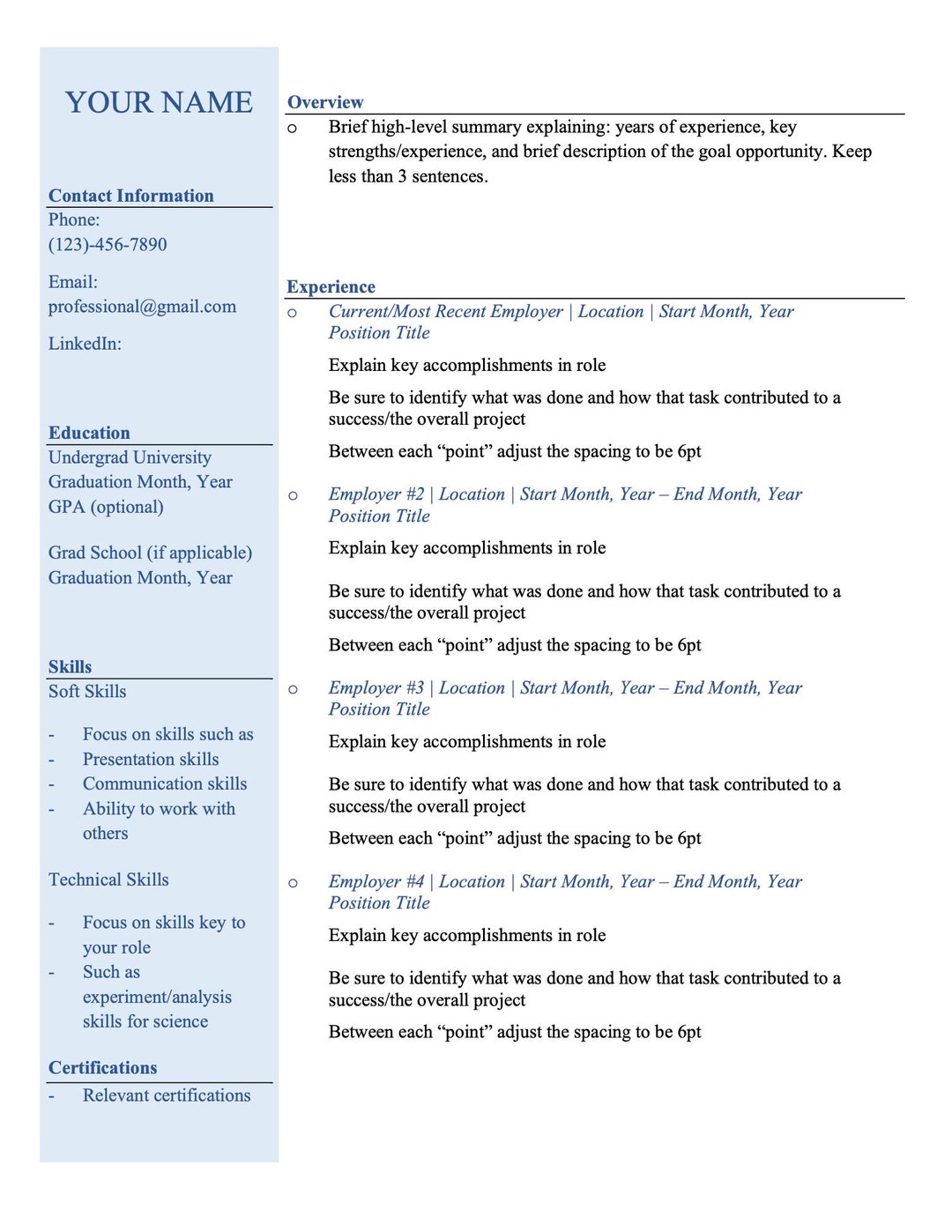 General Resume Template - Etsy