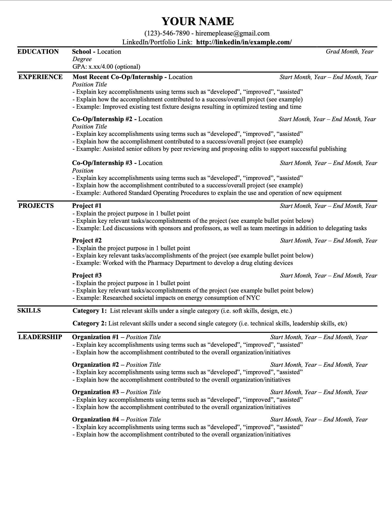 Recent Graduate Professional Resume Template Etsy