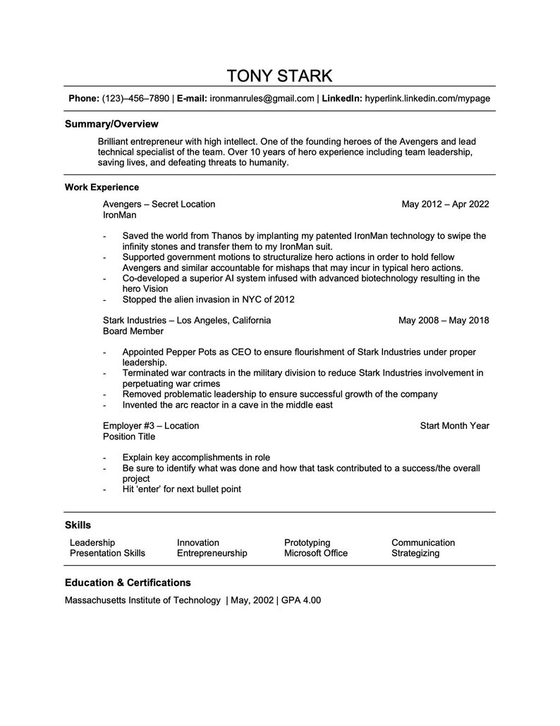 Minimalist Resume Template - Etsy