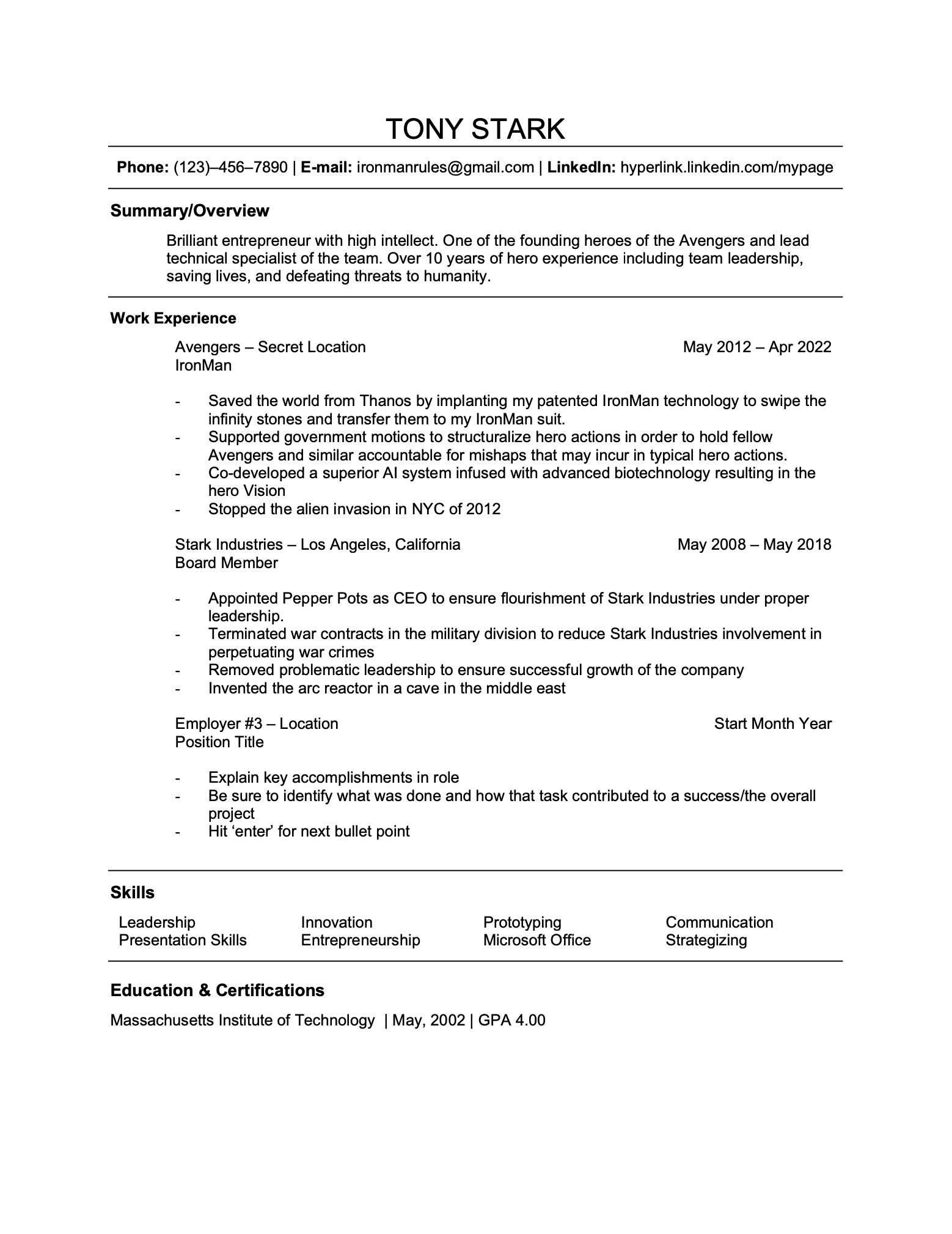 Minimalist Resume Template - Etsy