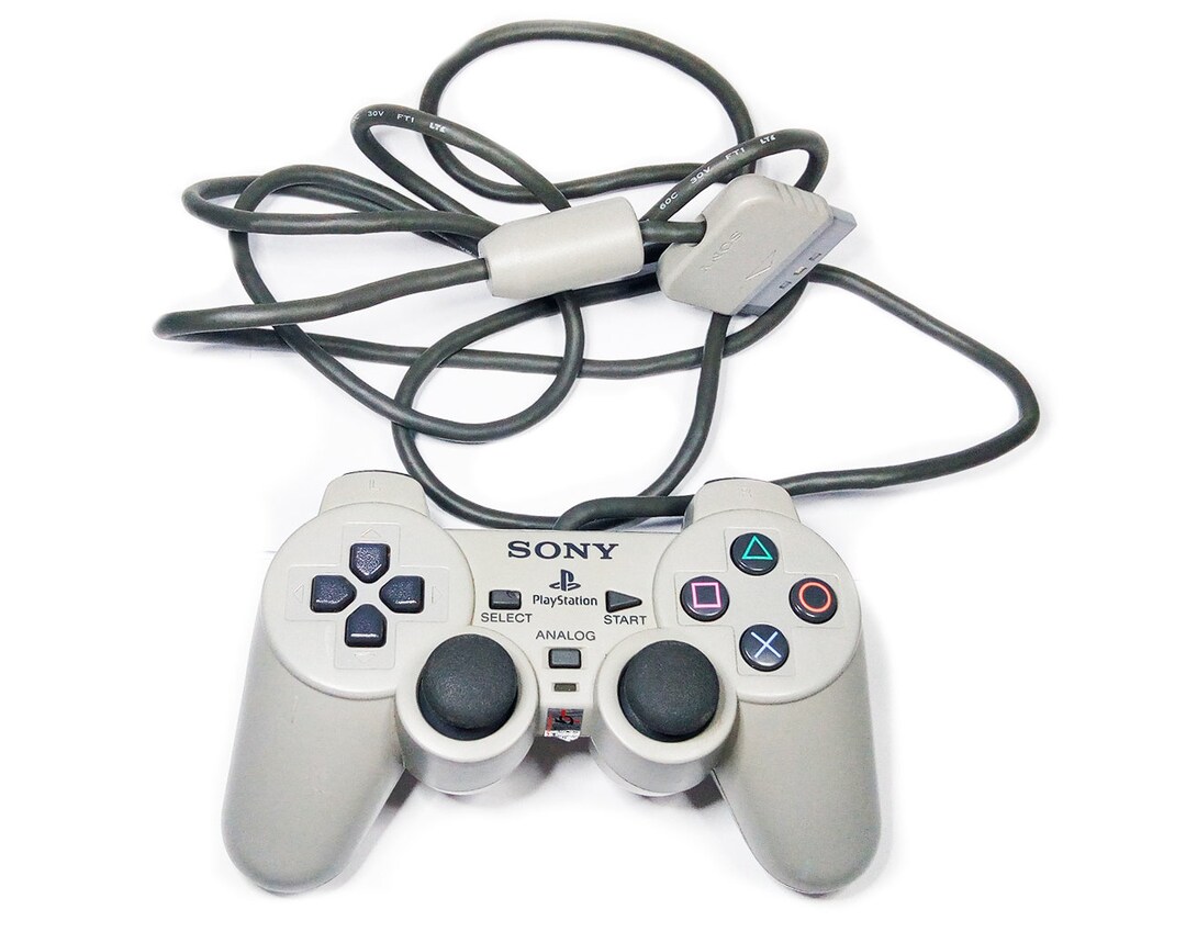 Authentic OEM Playstation 1 PS1 Genuine Gray Analog Controller Dual ...