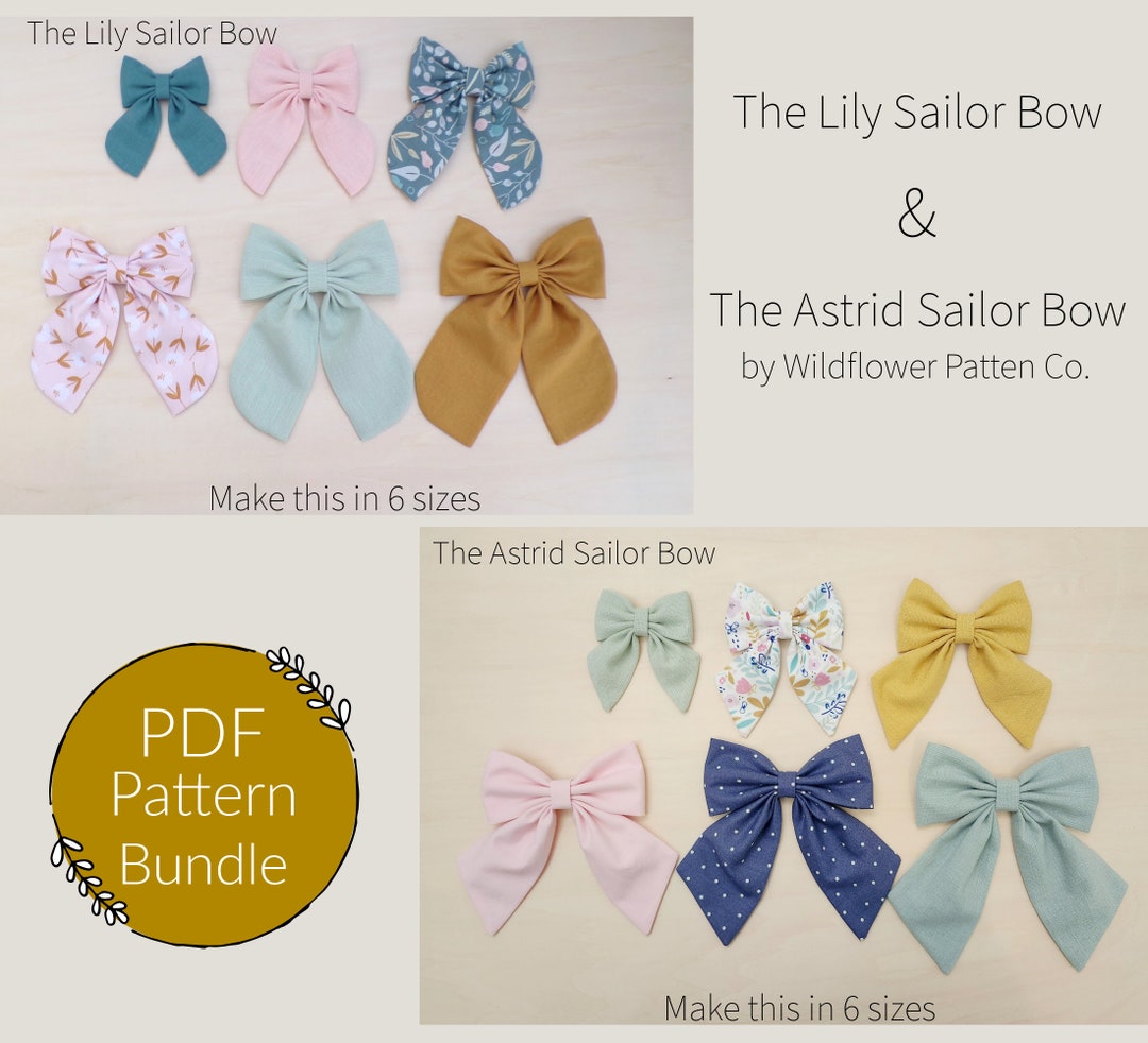 The Lily Sailor Bow and the Astrid Sailor Bow PDF Pattern Bundle - Etsy