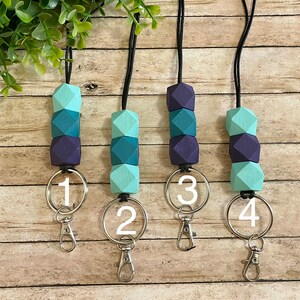 Custom Wooden Beaded Lanyards / Teacher Beaded Lanyards / Name Tag ...
