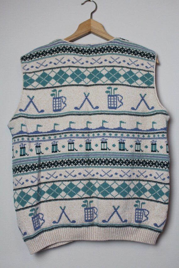 Vintage Northern Reflections Golf Pattern Vest - Gem