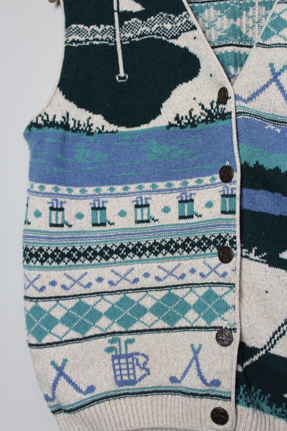 Vintage Northern Reflections Golf Pattern Vest - Gem