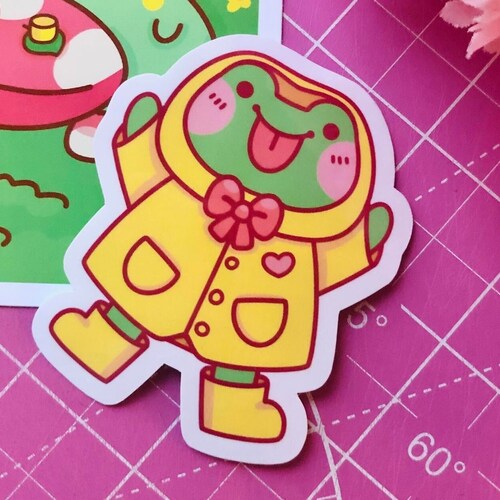 Raincoat Froggy Sticker - Etsy