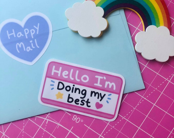 Hello I'm Doing My Best Sticker - Etsy