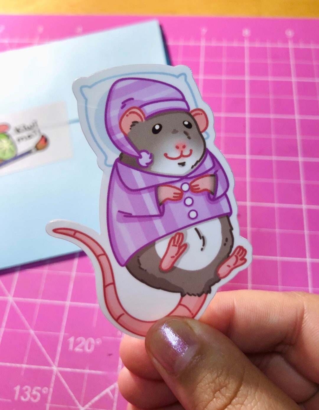 Rat in Pjs Sticker - Etsy