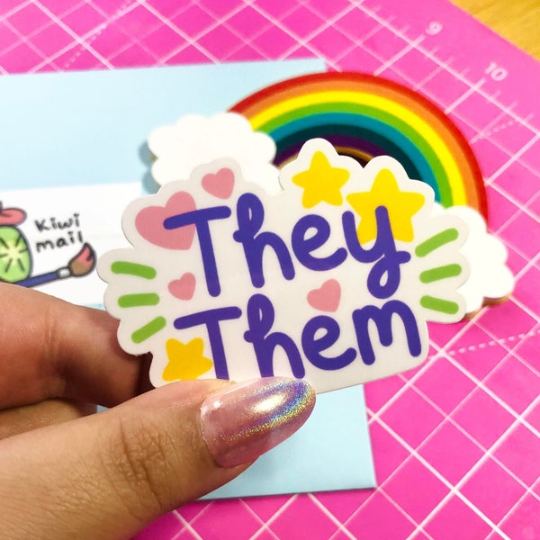 Pronoun Sticker - Etsy