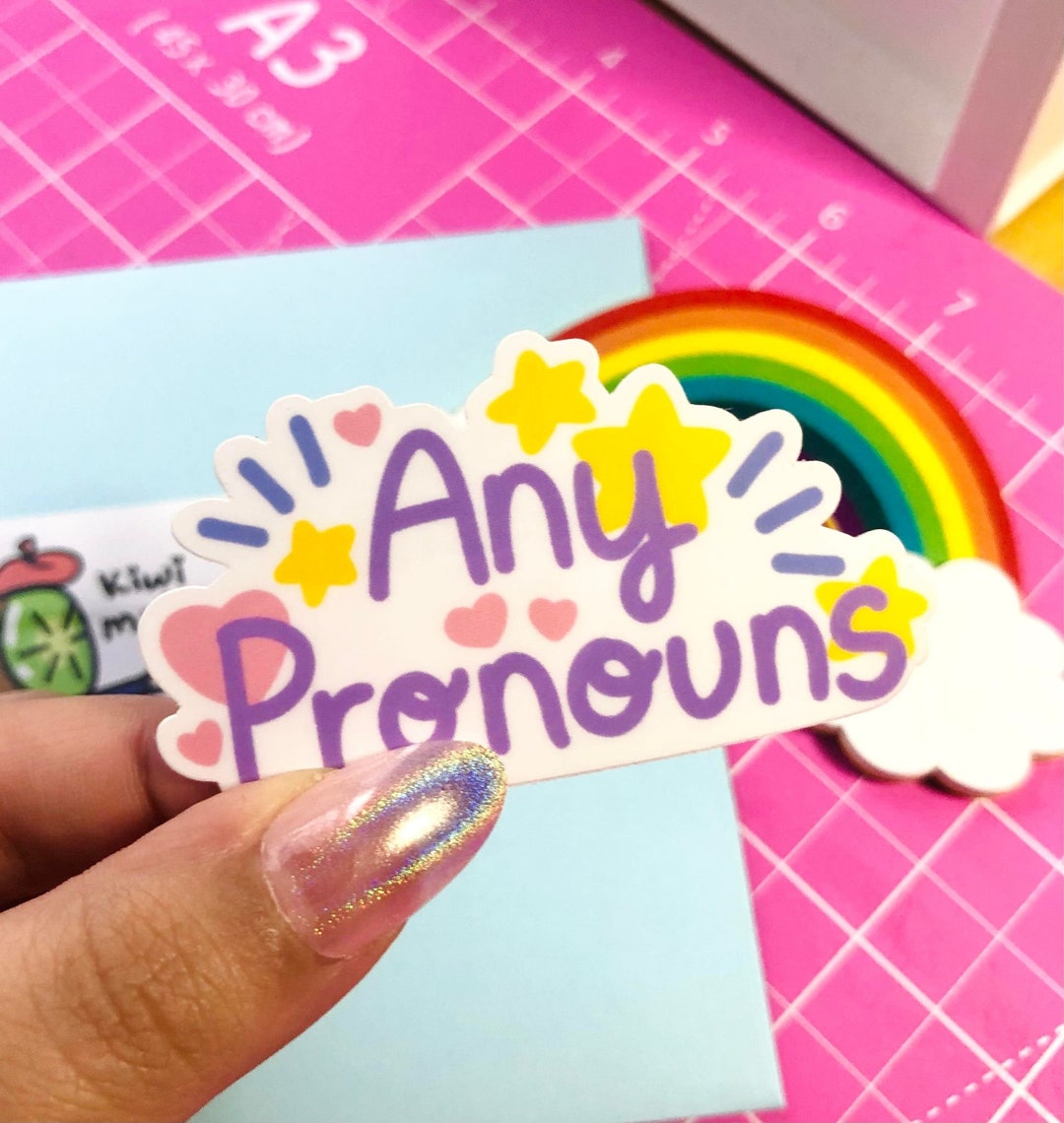 Any Pronouns Sticker - Etsy