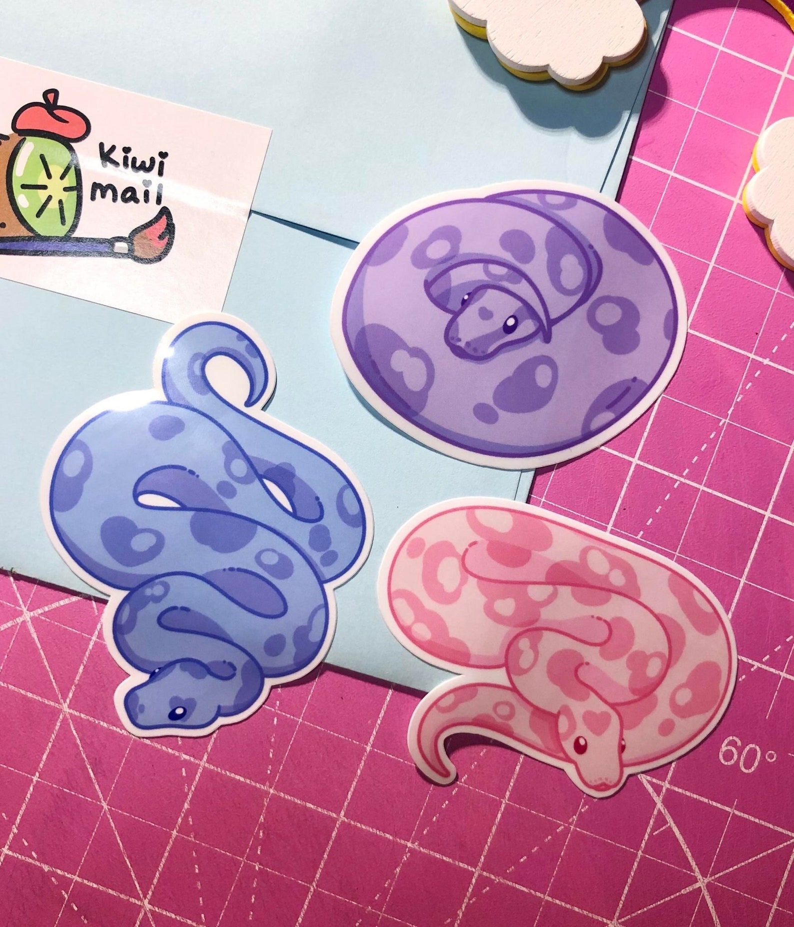 Pastel Snakes Sticker Pack - Etsy