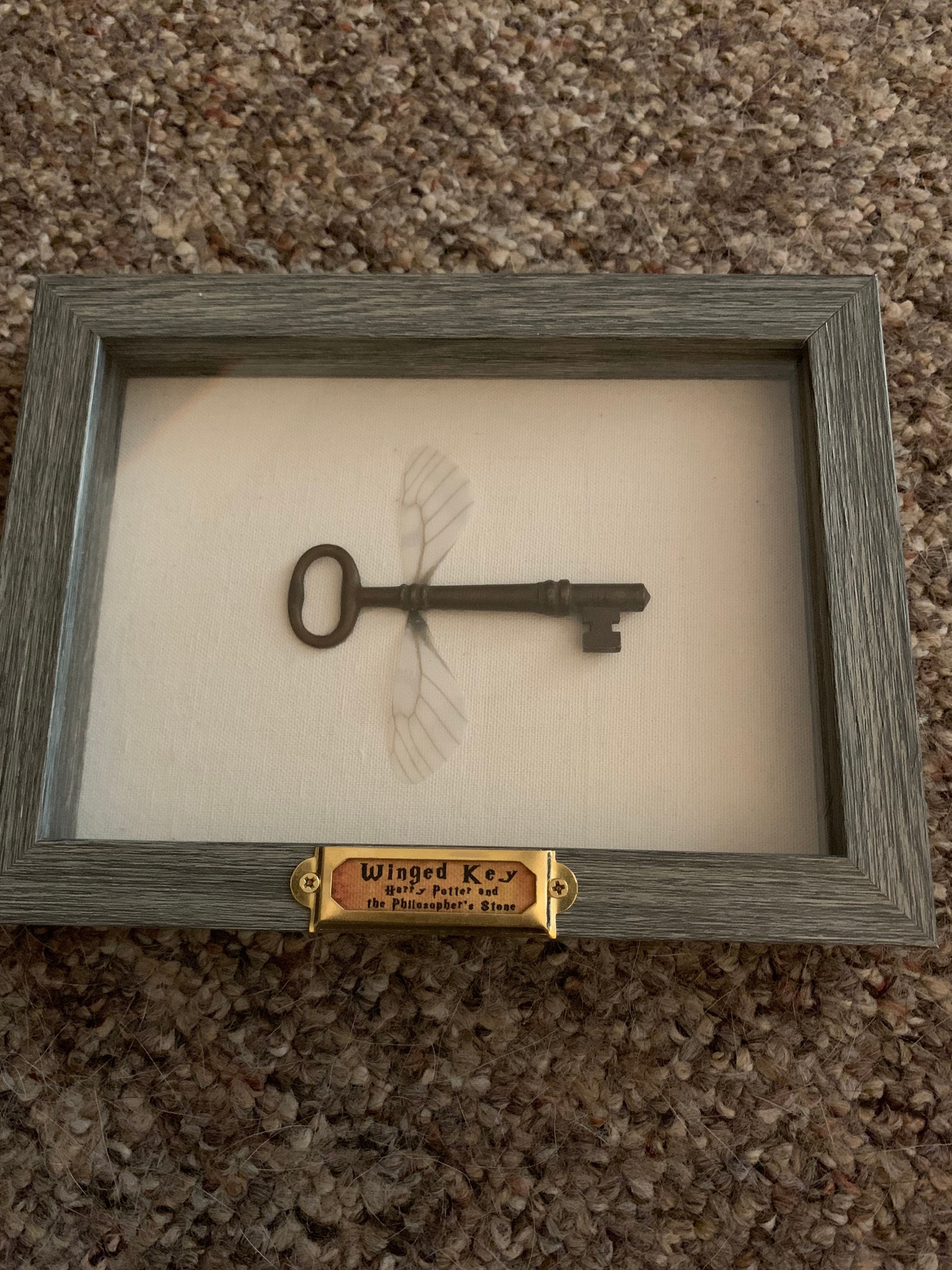 Winged Key Displays With REAL Antique Skeleton Keys, Wizard Inspired ...