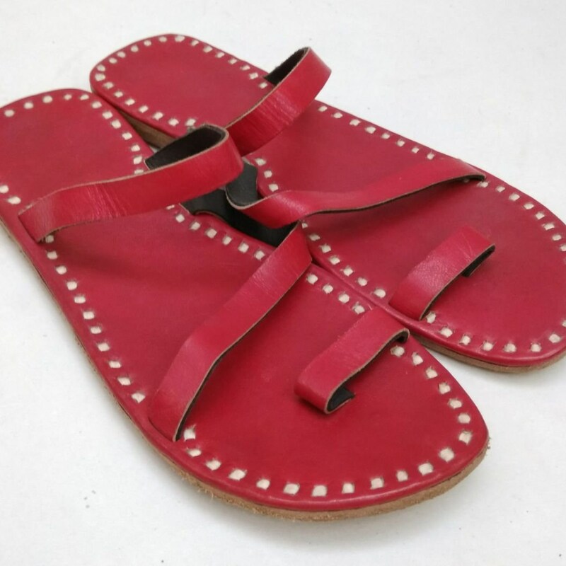 Red Sandals - Etsy