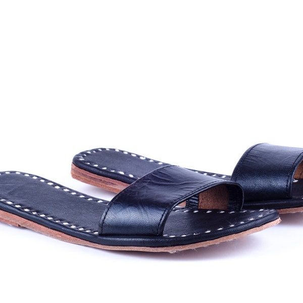 Blue Leather Sandals - Etsy