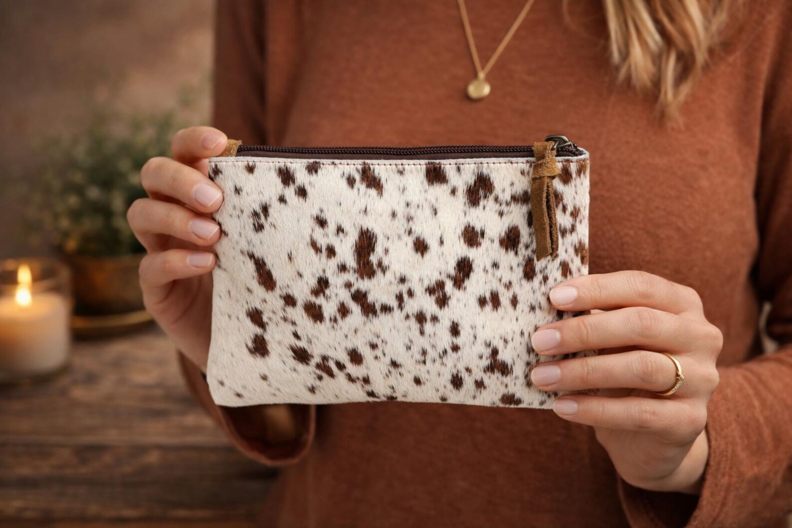 Cowhide Coin Purse: Handmade Leather Mini Clutch - Etsy