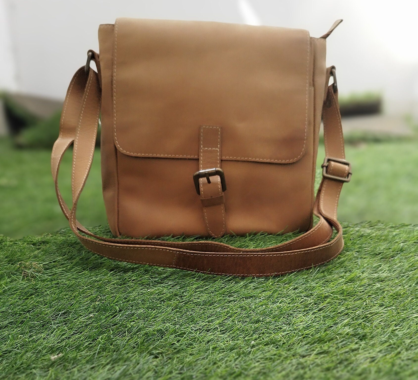 Leather Side Sling Crossbody Bag, Handmade Genuine Leather Women Side ...