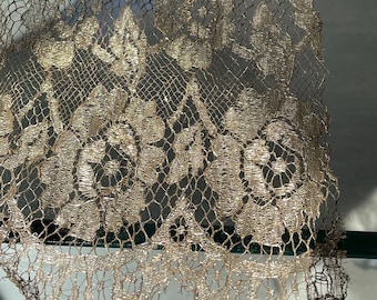 Antique Gold Metallic Lace French Sample Piece - Etsy