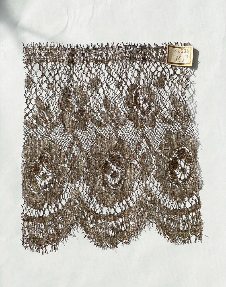 Antique Gold Metallic Lace French Sample Piece - Etsy