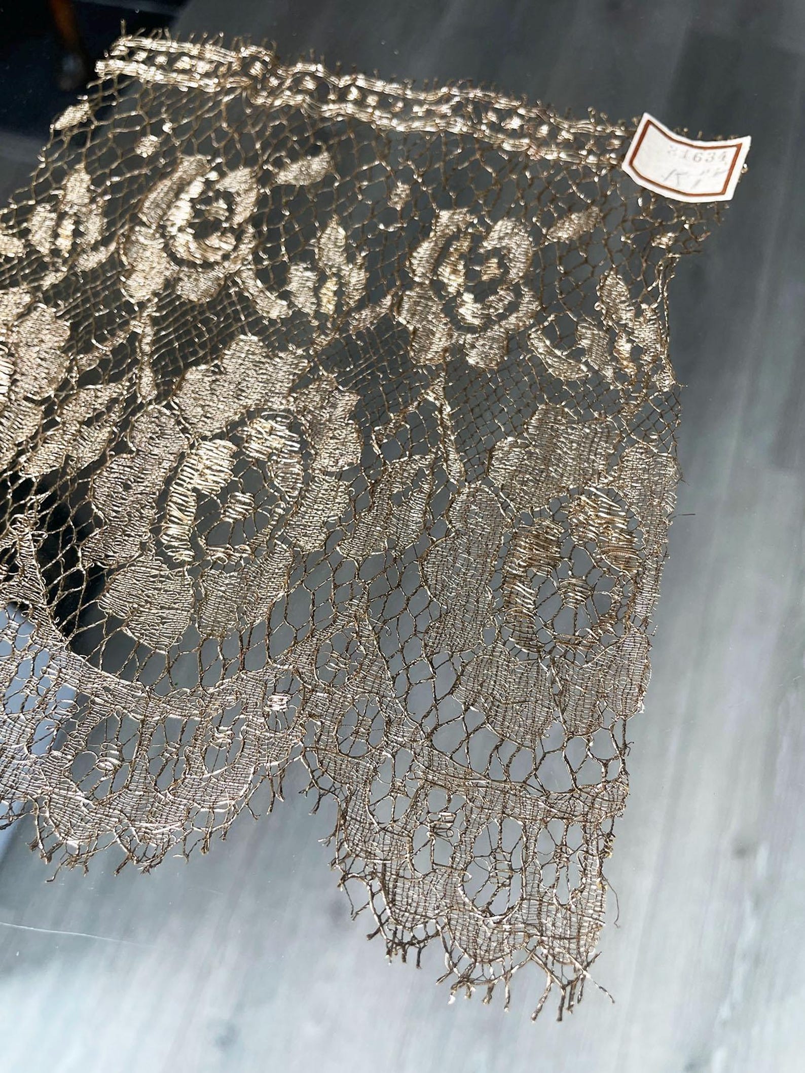 Antique Gold Metallic Lace French Sample Piece - Etsy