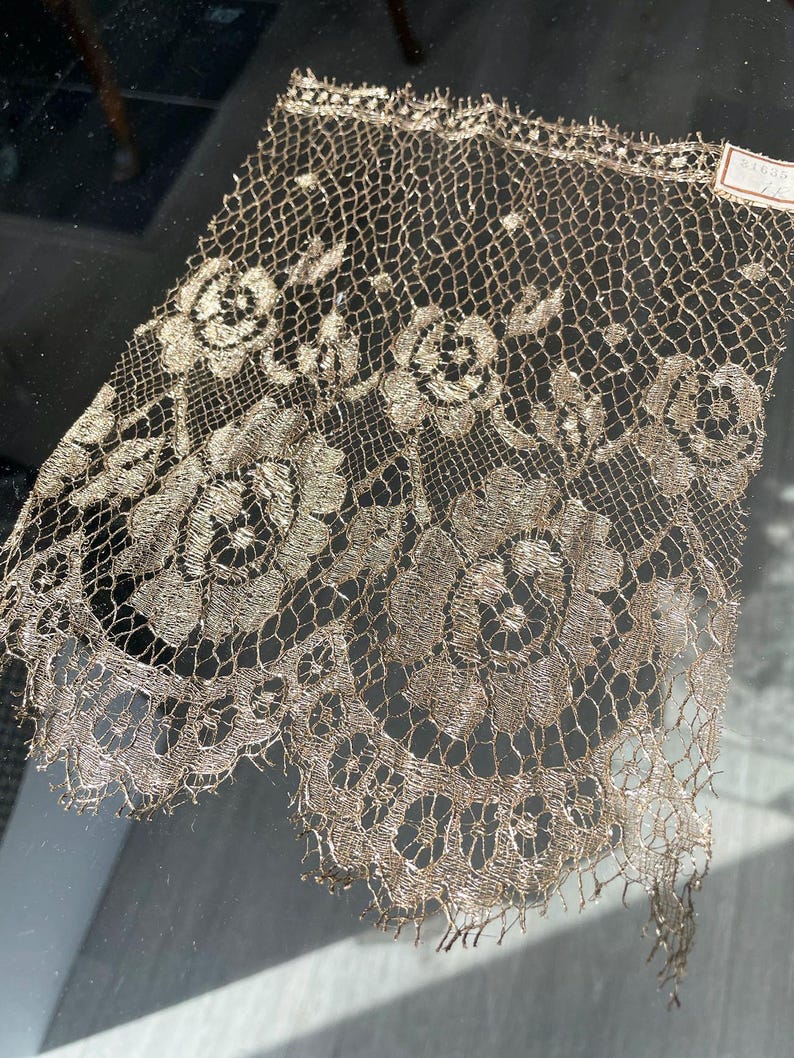 Antique Gold Metallic Lace French Sample Piece - Etsy