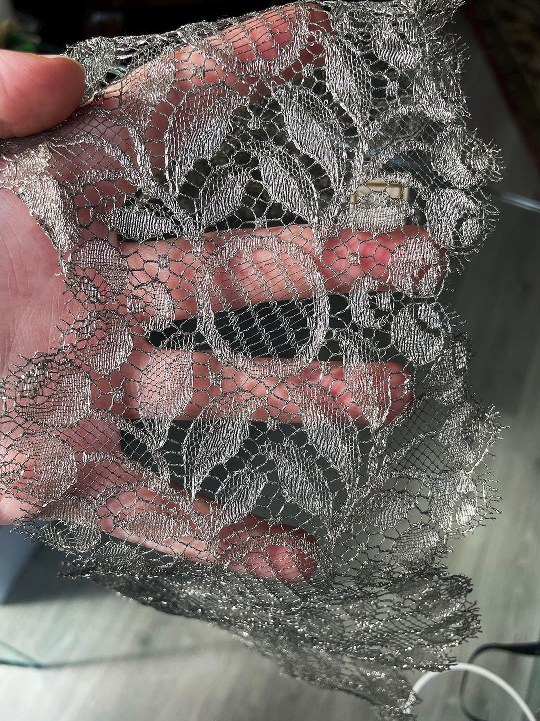 Antique Silver Metallic Lace French Sample Piece - Etsy