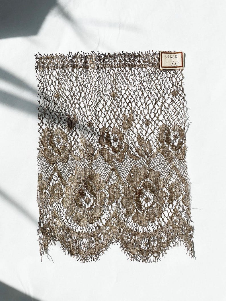 Antique Gold Metallic Lace French Sample Piece - Etsy
