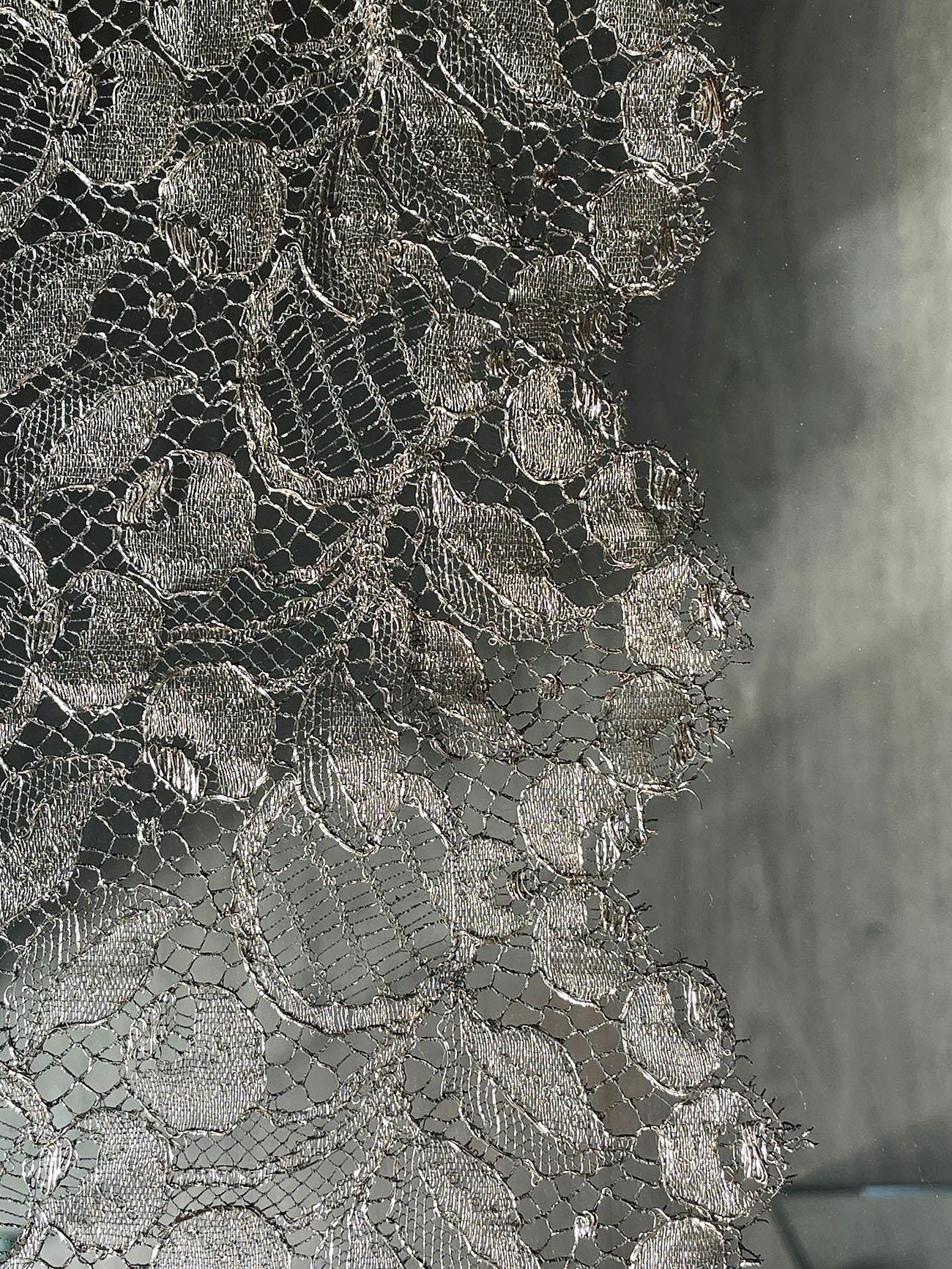 Antique Silver Metallic Lace French Sample Piece - Etsy