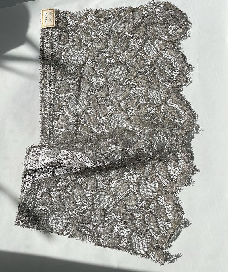 Antique Silver Metallic Lace French Sample Piece - Etsy