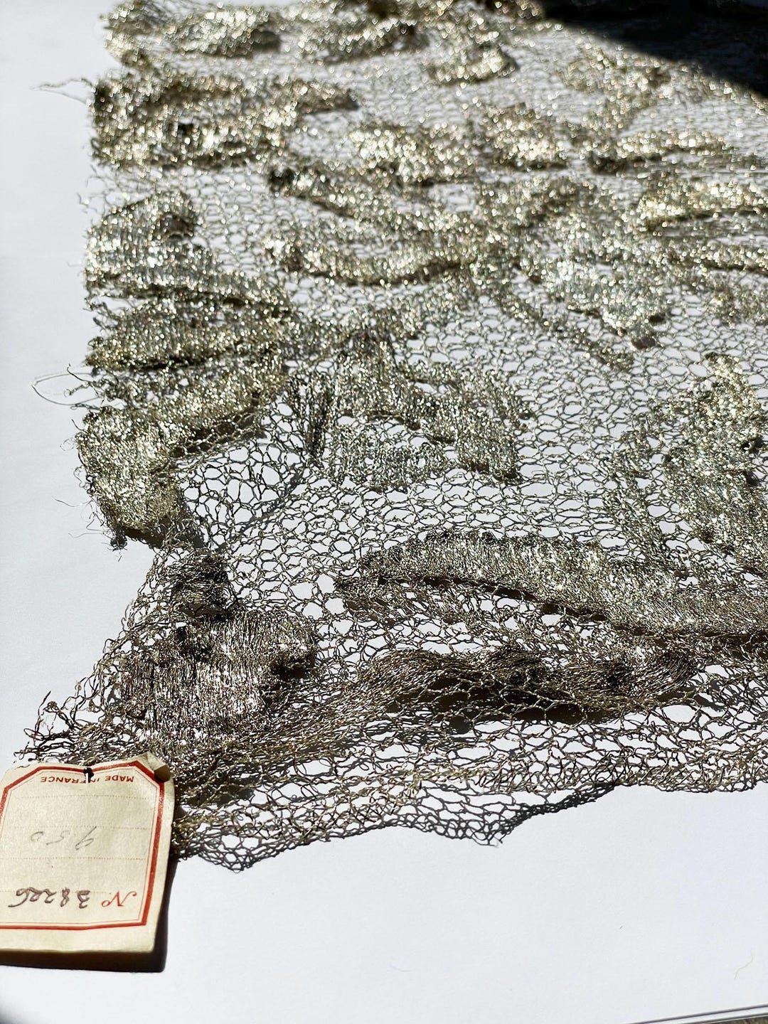Antique Silver Metallic Lace French Sample Piece - Etsy