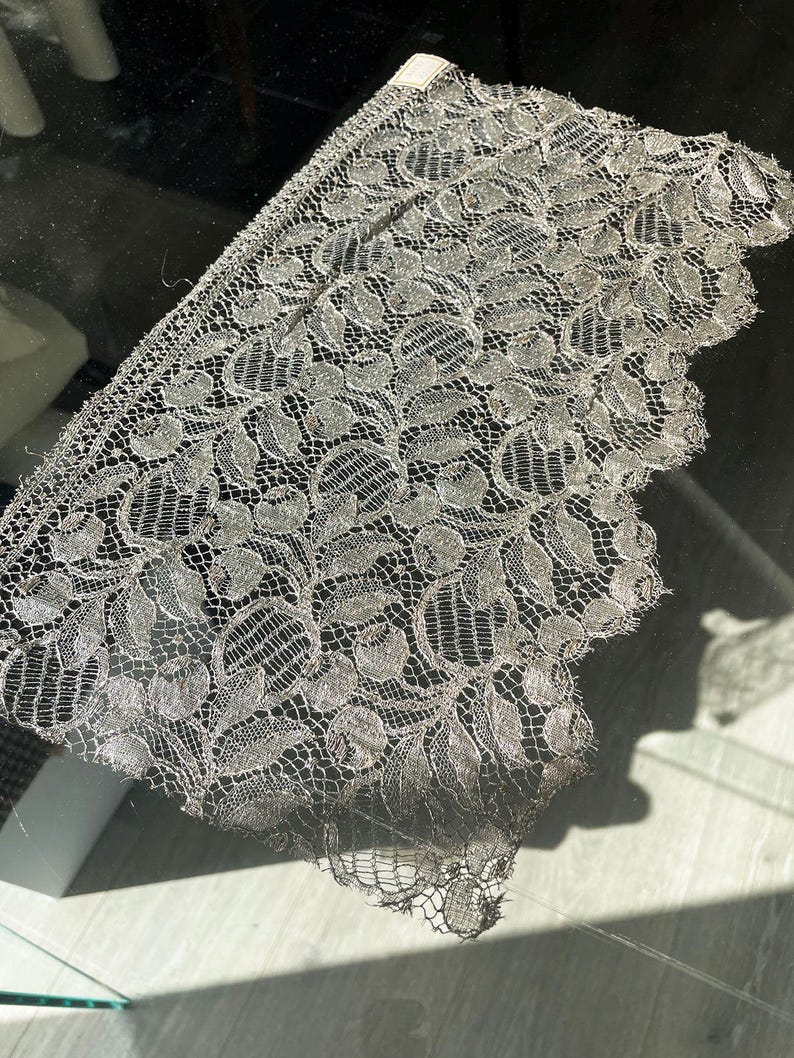 Antique Silver Metallic Lace French Sample Piece - Etsy
