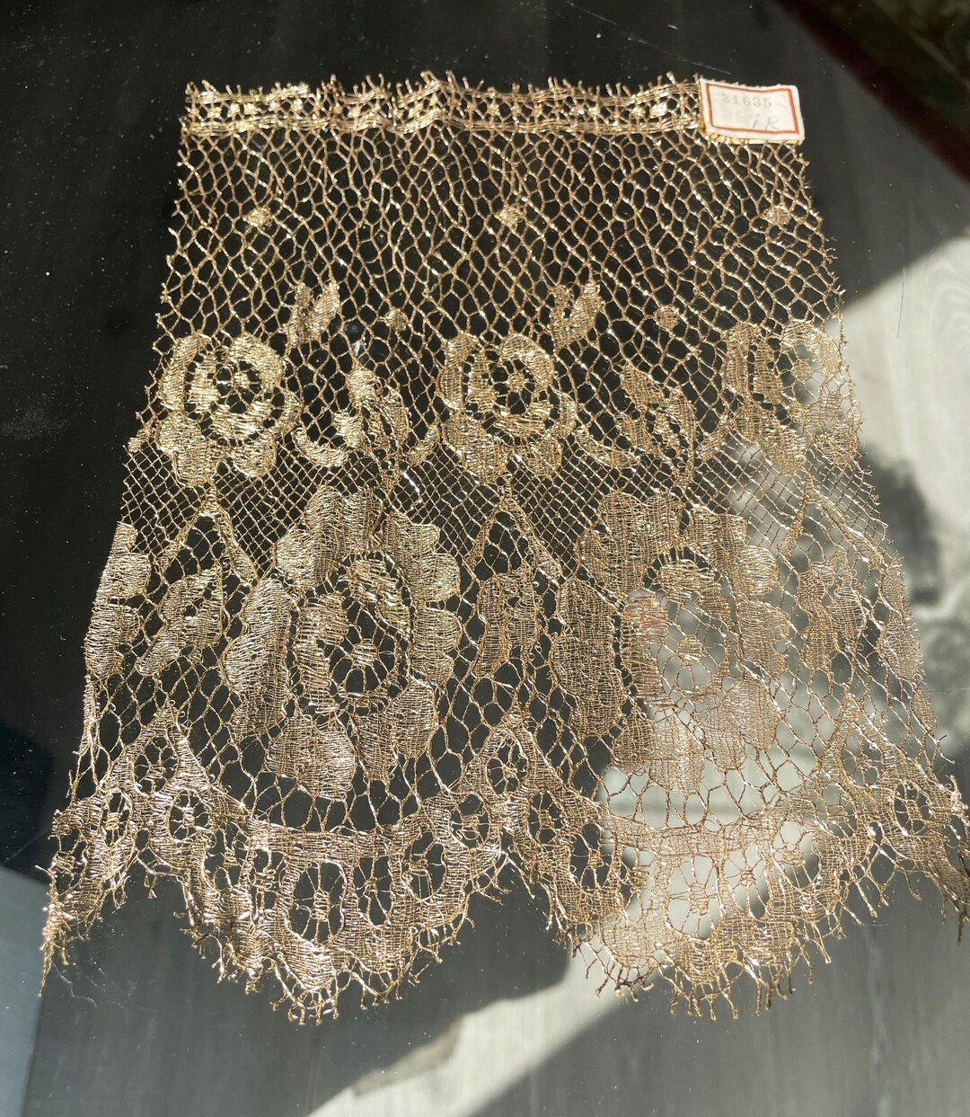 Antique Gold Metallic Lace French Sample Piece - Etsy
