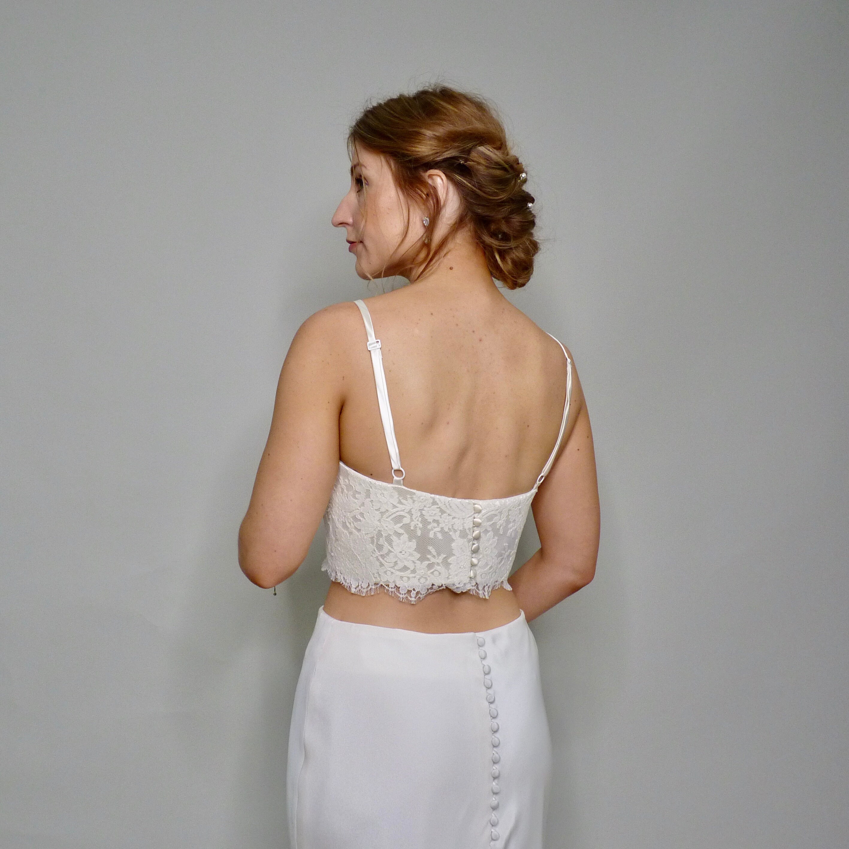 Bridal Corset, Lace Corset, Bridal Bustier, Silk Corset, Bridal Lace Bustier, Ivory Bustier ...