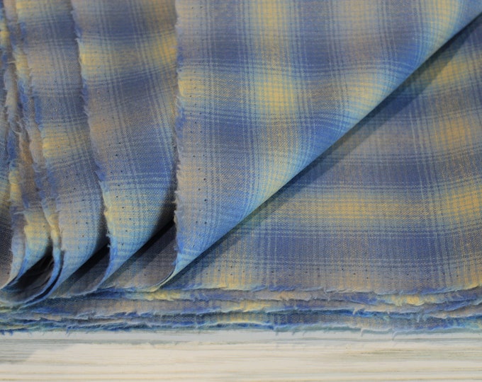 Light Blue and Yellow Pendleton Flannel Wool X 58" by the Yard - Etsy
