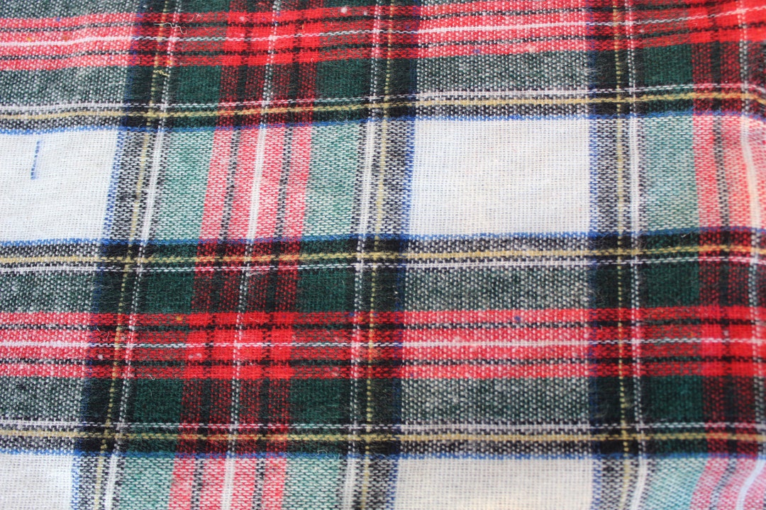 White Italian Stewart Plaid Fabric by the Yard 58" Wide - Etsy