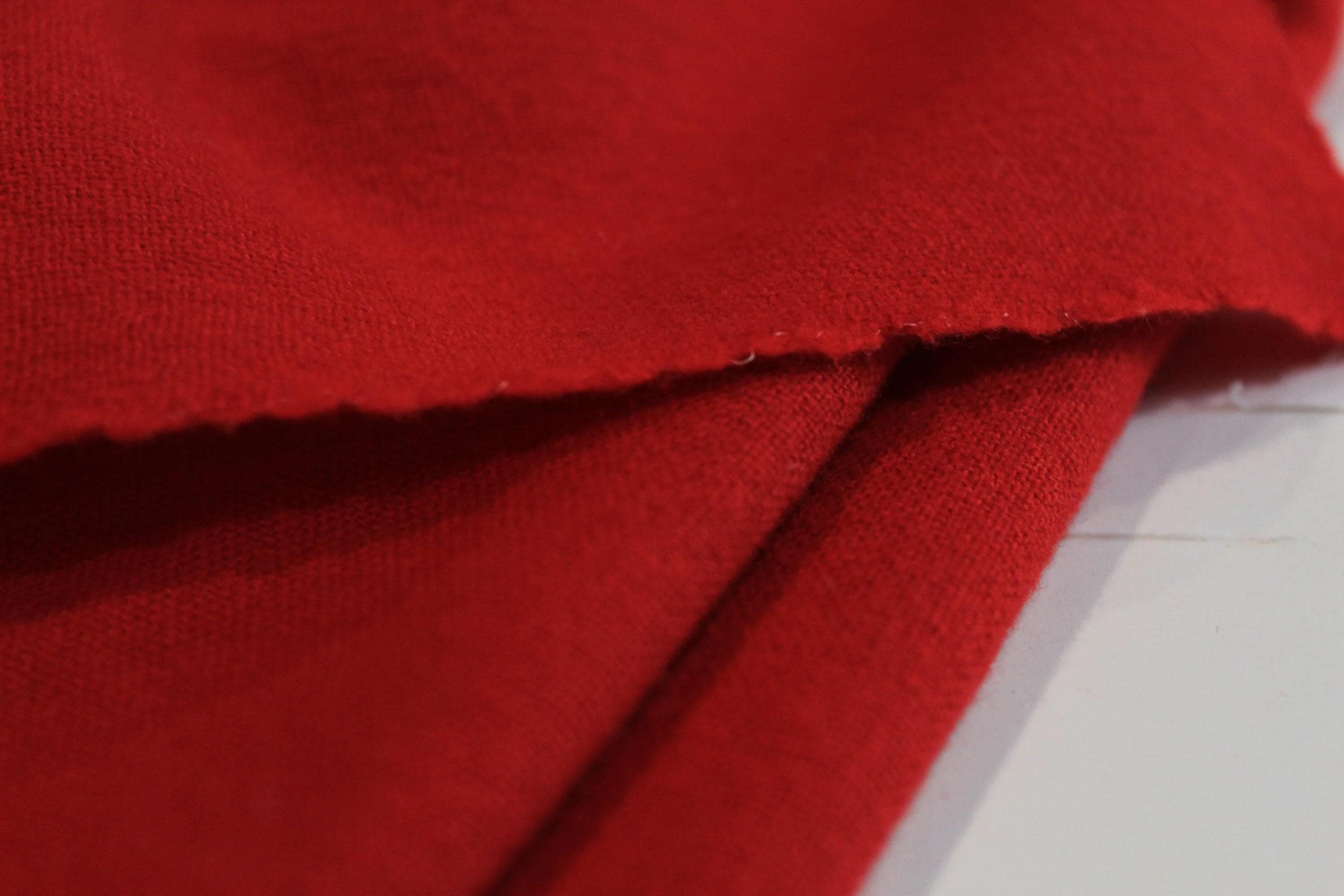 Red Wool Flannel Seconds Fabric By The Yard 58 Wide Etsy