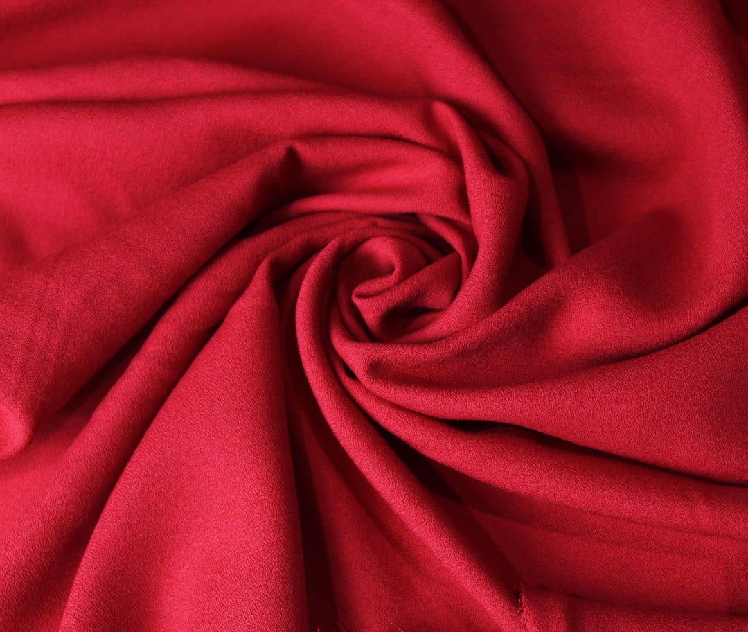 Red Crepe Wool Fabric by the Yard 58" Wide - Etsy
