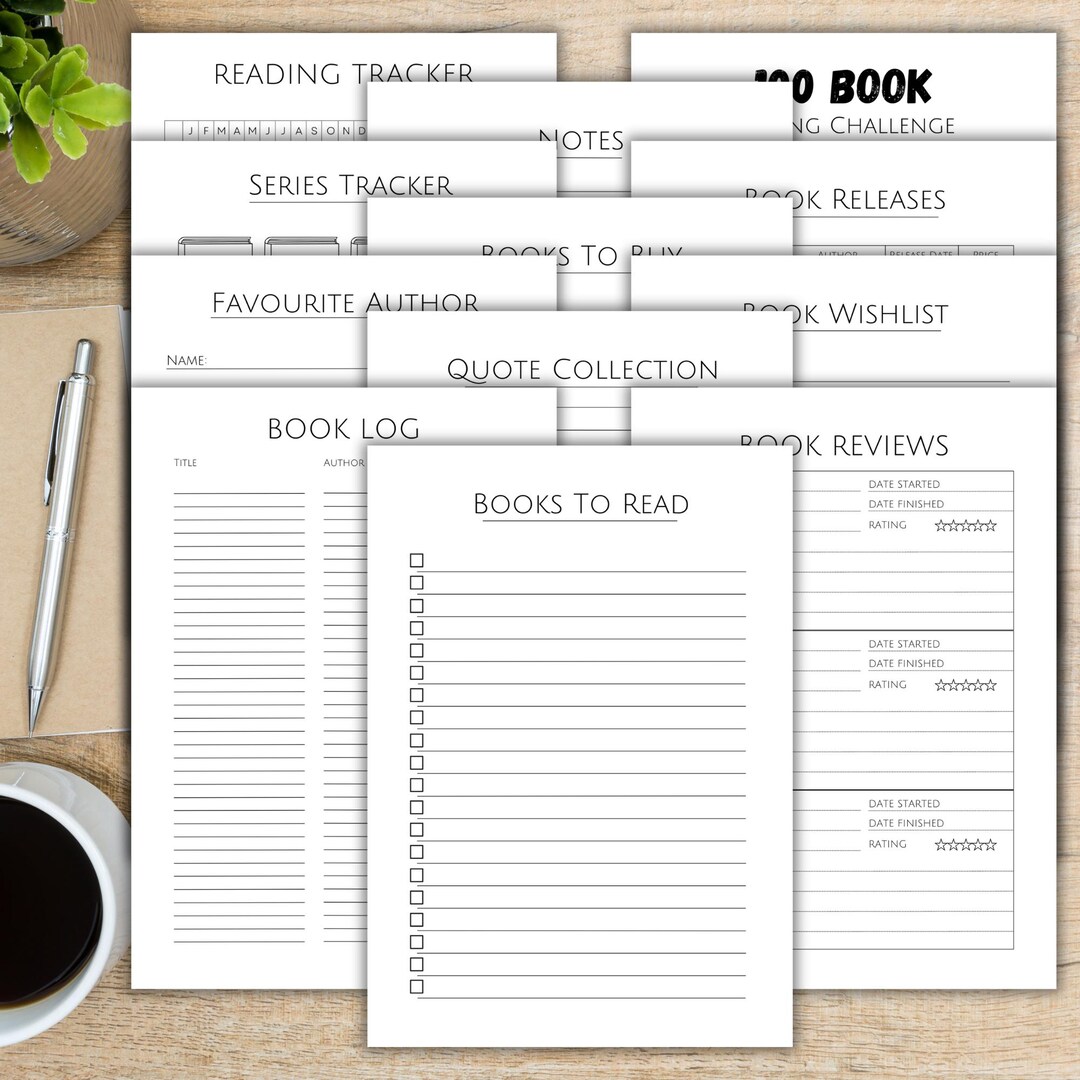 Printable Reading Journal Tracker Pack L 100 Books Reading Challenge L ...