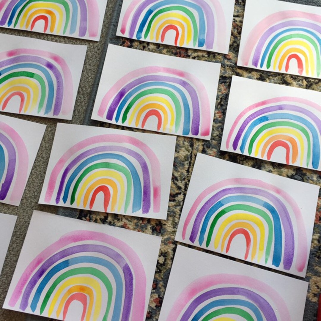 Water Colour Hand Painted Rainbow. - Etsy
