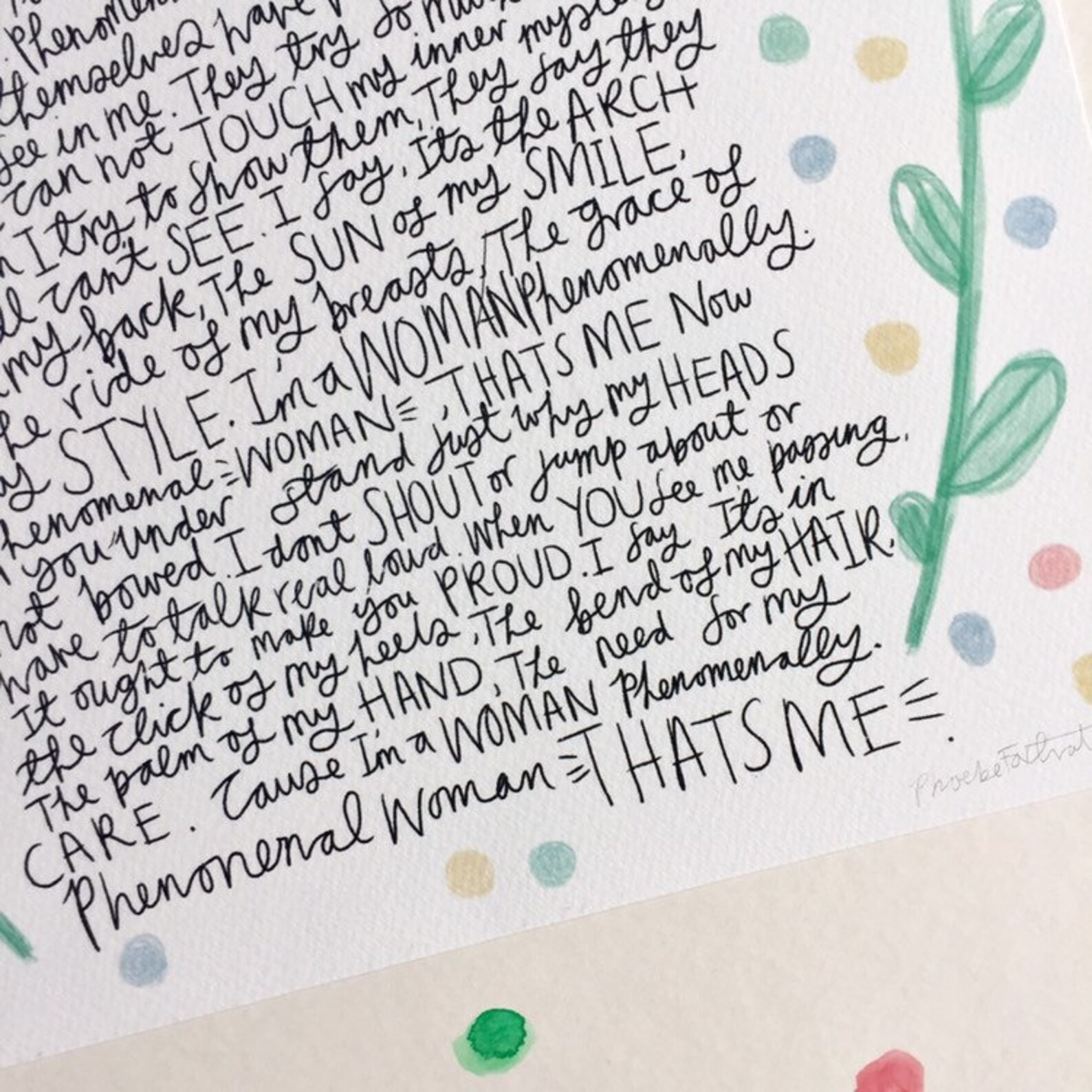 Phenomenal Woman by Maya Angelou Print | Etsy