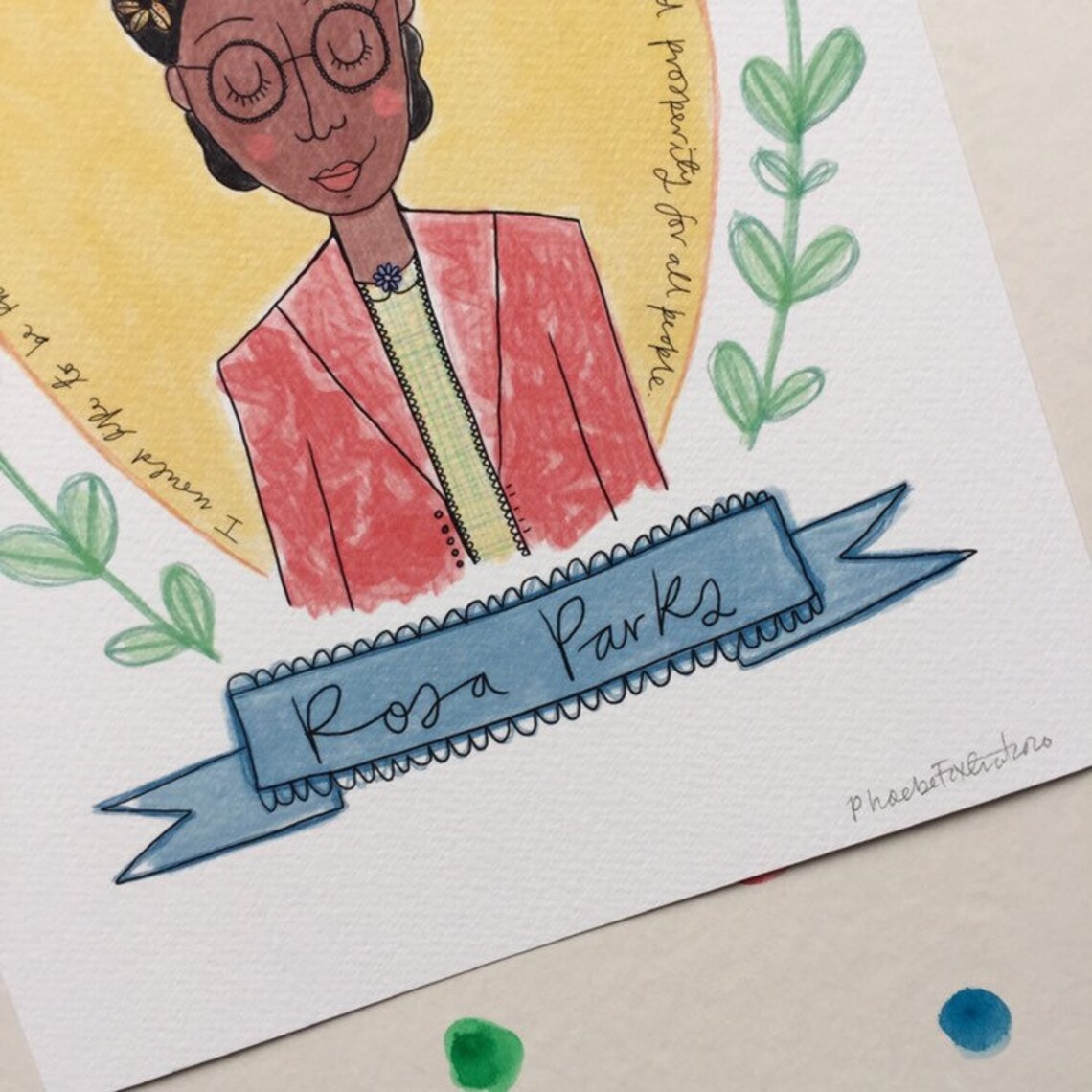 Rosa Parks A4 digital print | Etsy