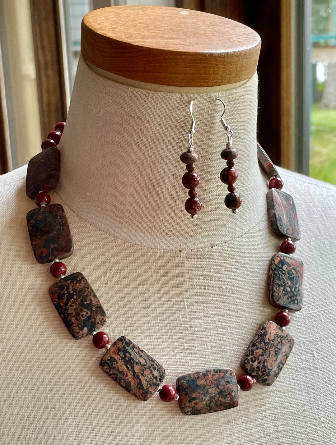 Leopard Skin Jasper in Tones of Red Pink Grey - Etsy