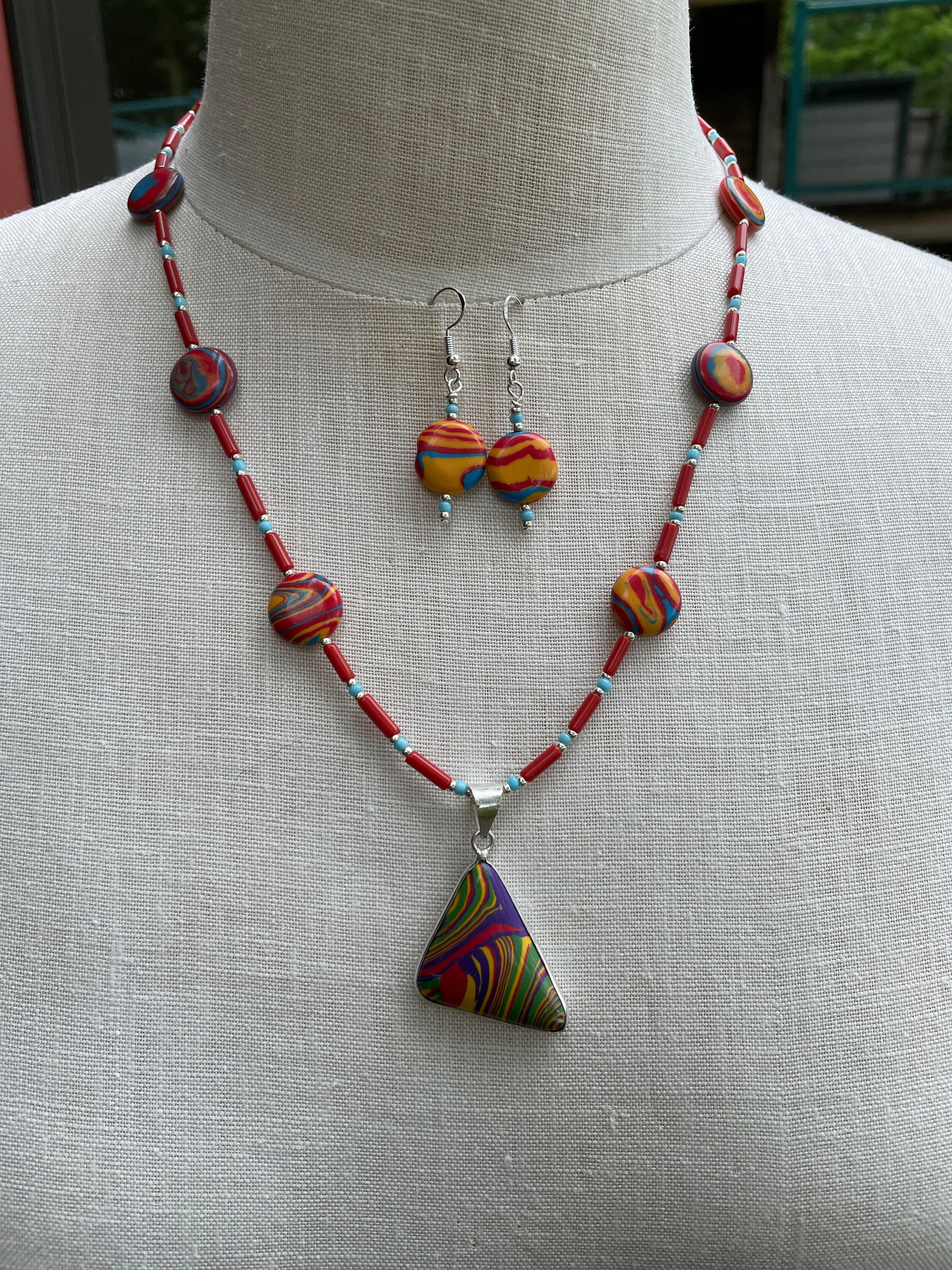 FUNKY FUN but Delicate. Lowilite Calsilica Handmade Pendant Strung With ...