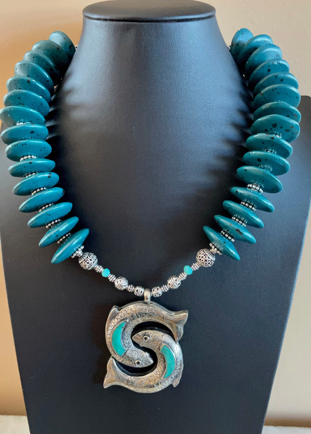 Coupled Fish Tribal Pendant, Kuchi Nomad Ethnic Handmade Tribal Jewelry ...