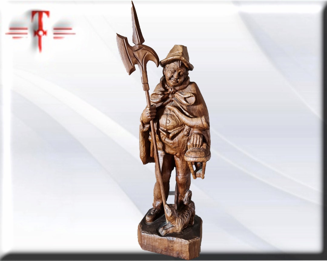 Statue of the Ancient Night Watchman, Carved in Noble Woods - Etsy