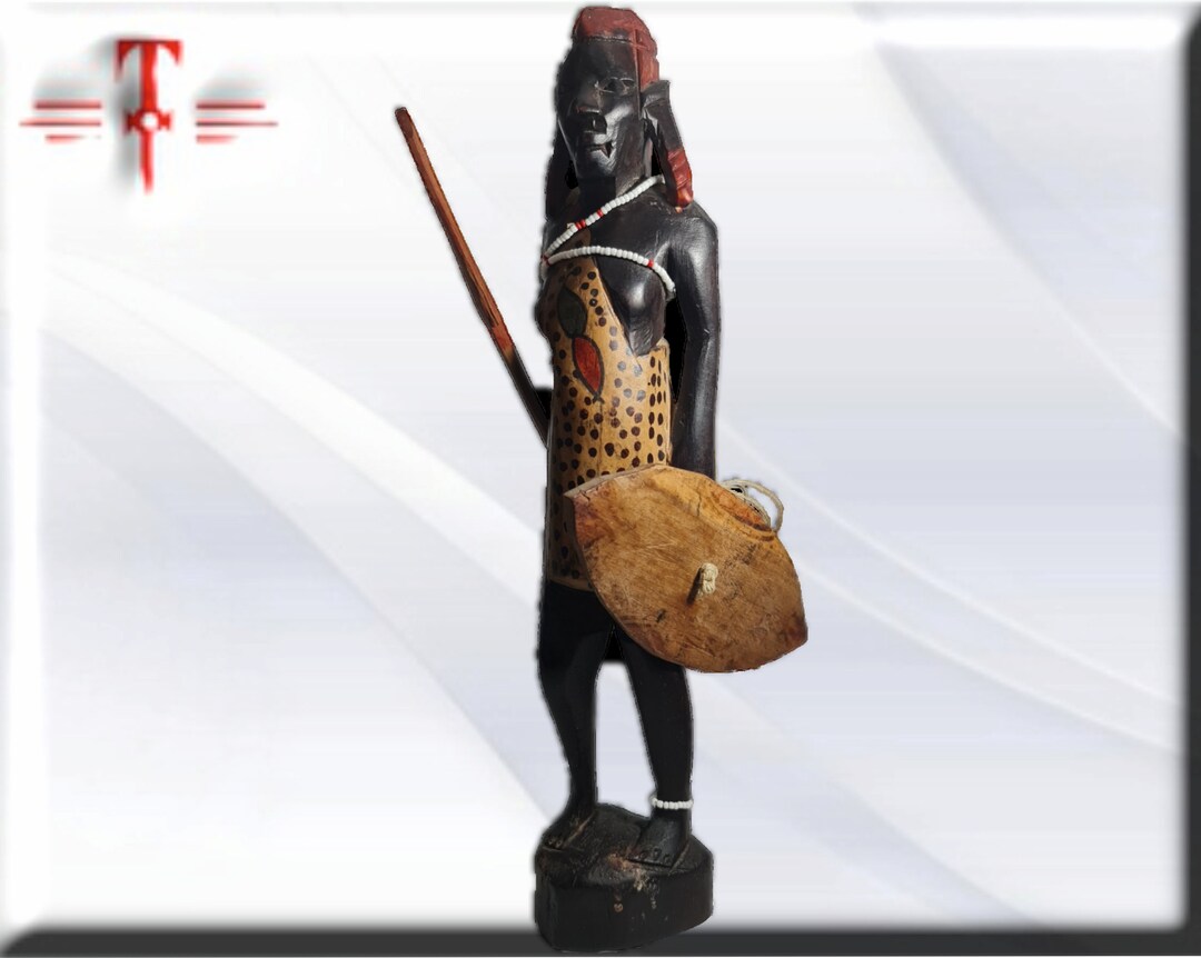 African Warrior Statue, Handmade African Tribal Art - Etsy