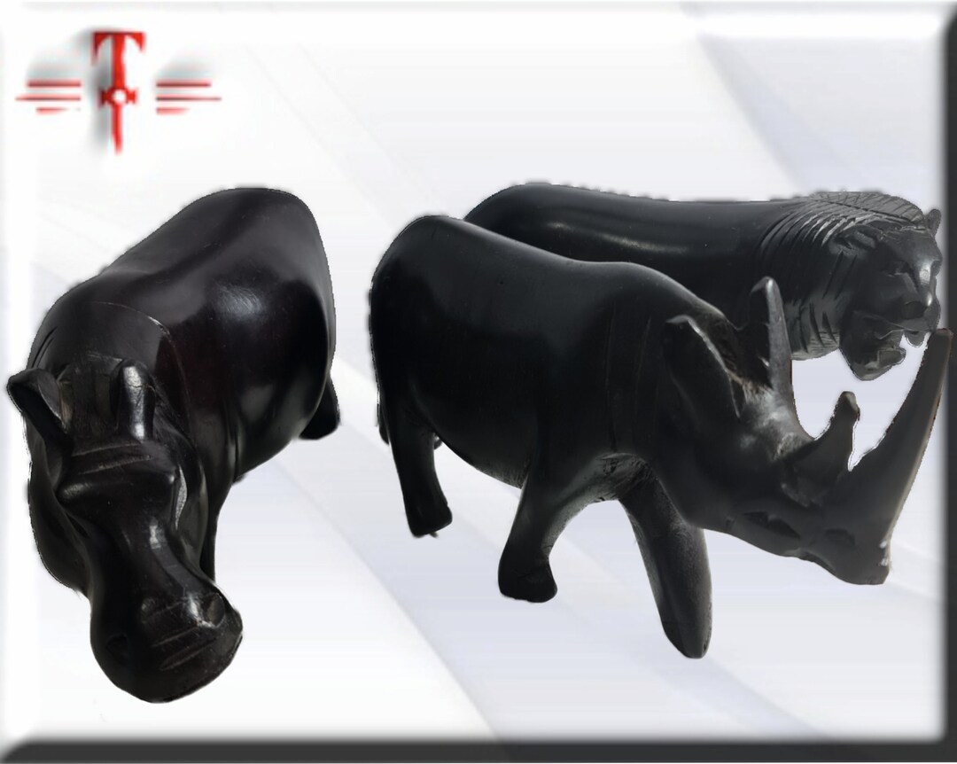 African Animal Sculpture Made of Hardwood, Handmade African Tribal Art ...