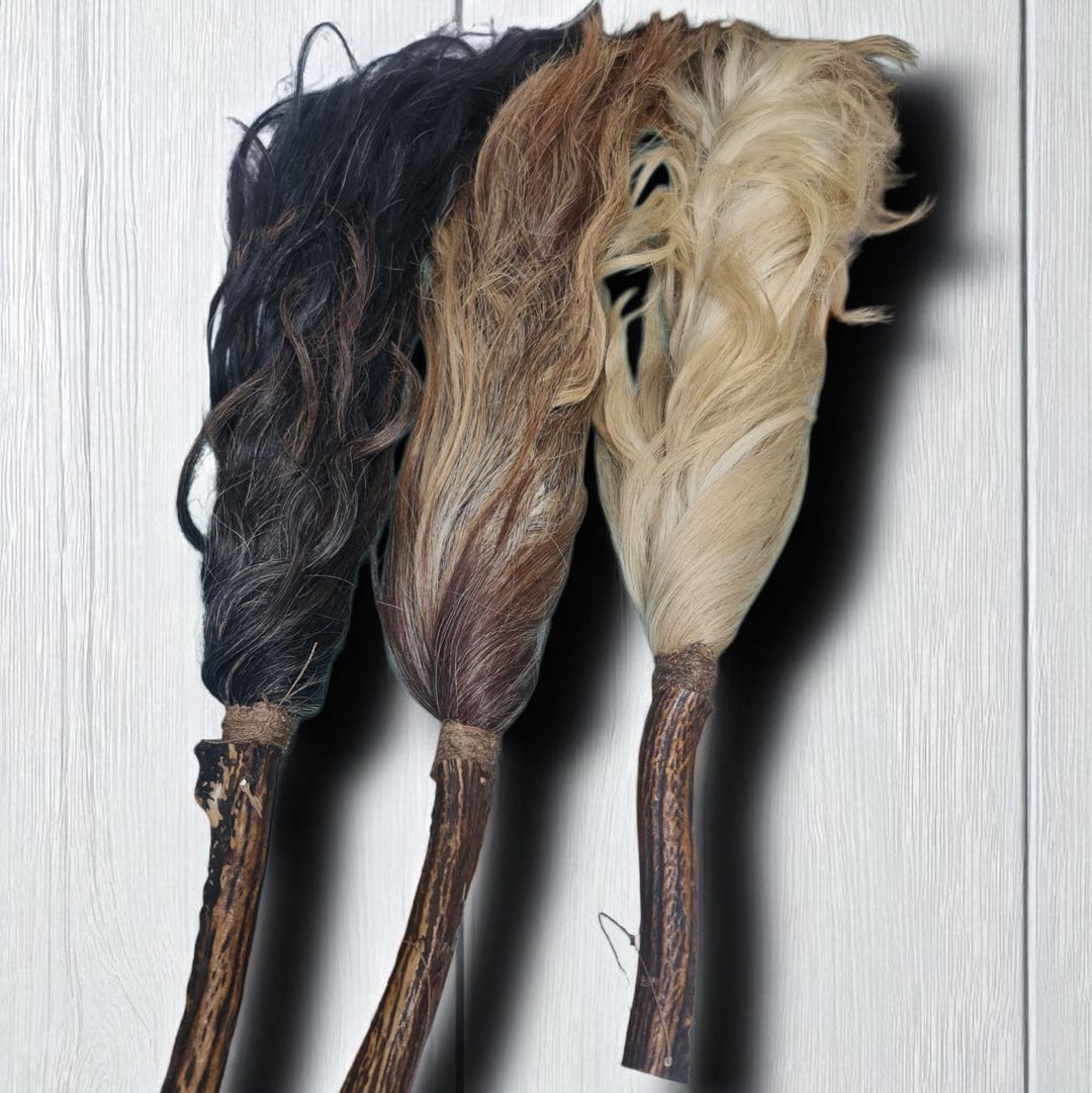 African Iruke With Deer Antler Handle, Ifá Santeria Palo Mayombe ...