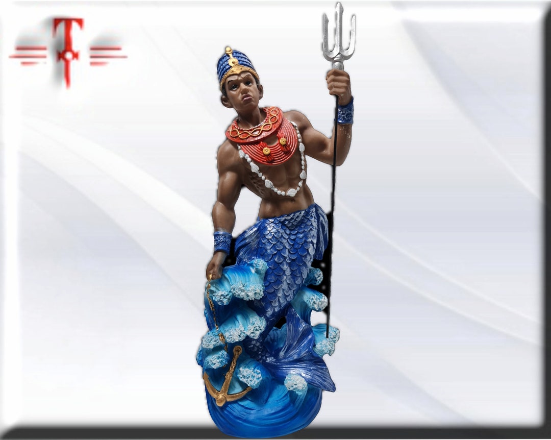 Orisha Olokun Statue, Yoruba Lucumí Santeria, God of the Depths ...